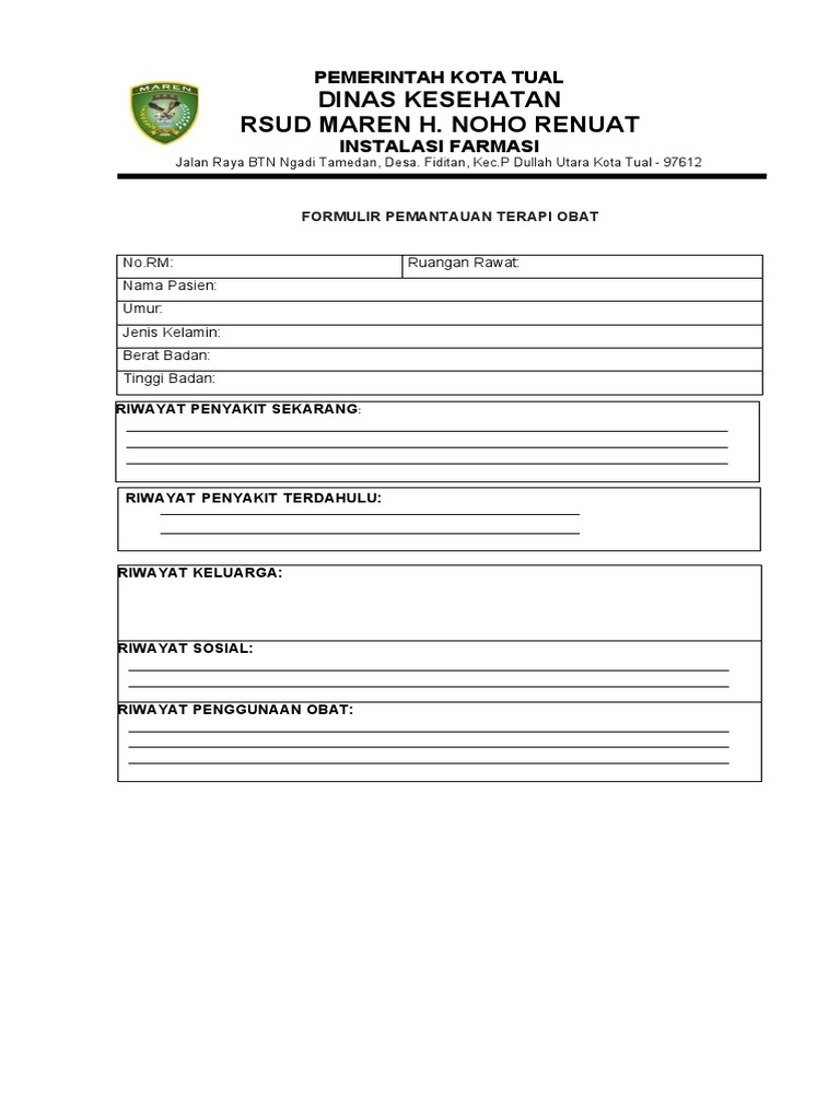 Formulir Pemantauan Terapi Obat | PDF