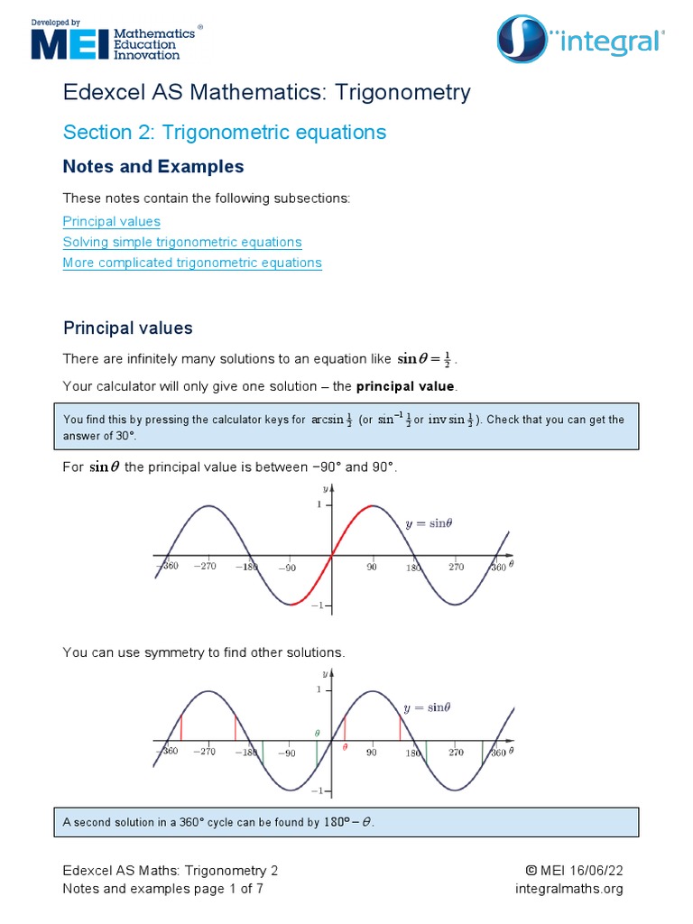 Sample Trig Notes 1 | PDF