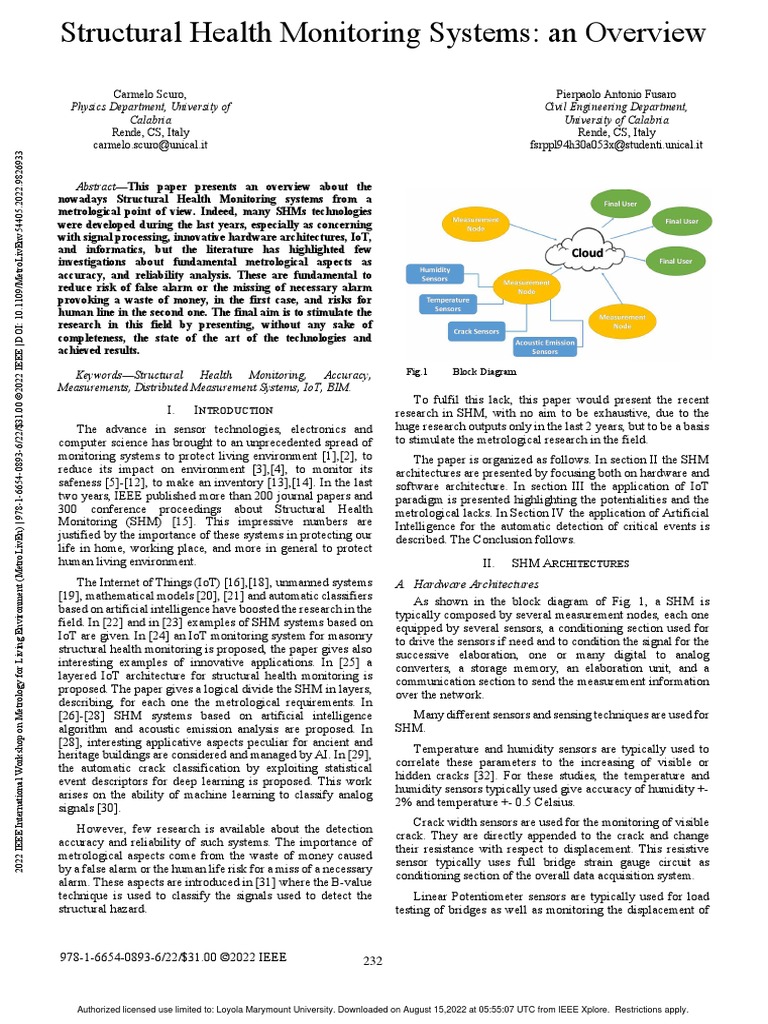 Structural Health Monitoring Systems An Overview | PDF