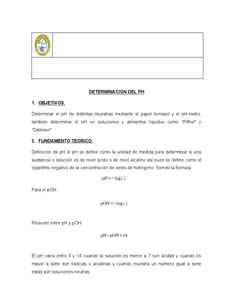 Determinacion Del PH | PDF