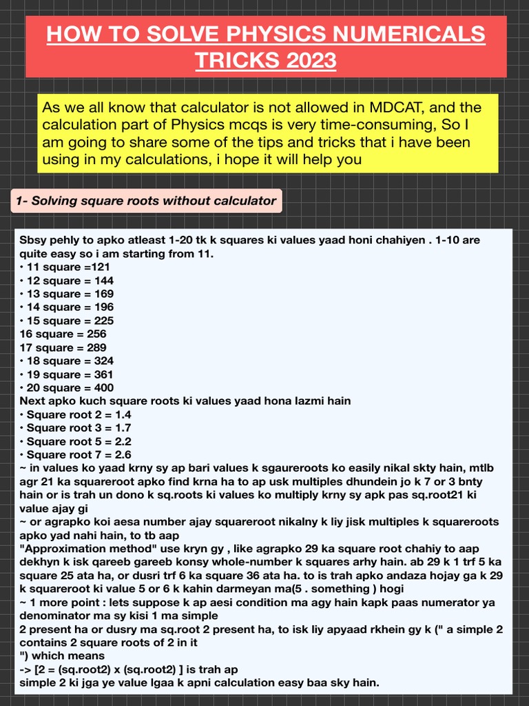 Physics Tricks DR Aqib | PDF