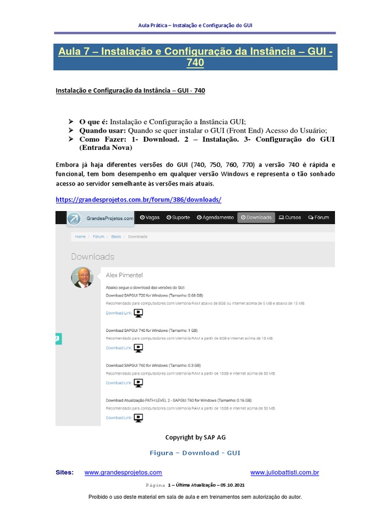 SAP Básico (Visão Geral) - Aula 7 - Download e Instalação Do GUI - 740 ...