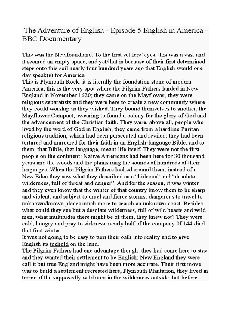 The Adventure of English, English in America | PDF