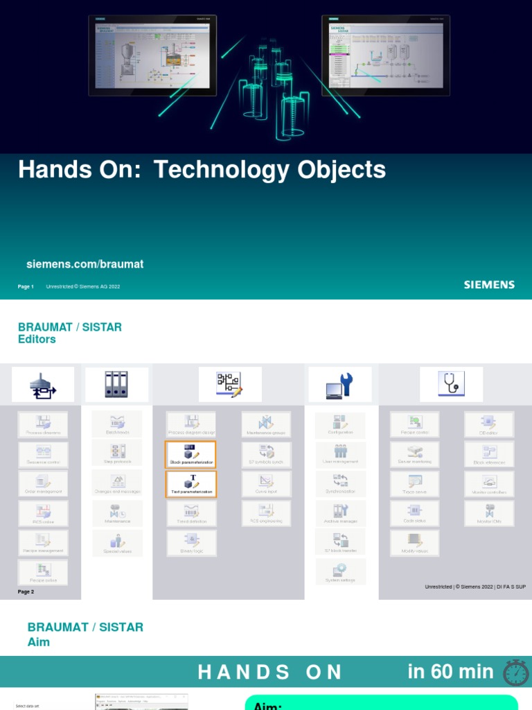 En 055 BRAUMAT SISTAR TechnologyObjects HandsOn | PDF
