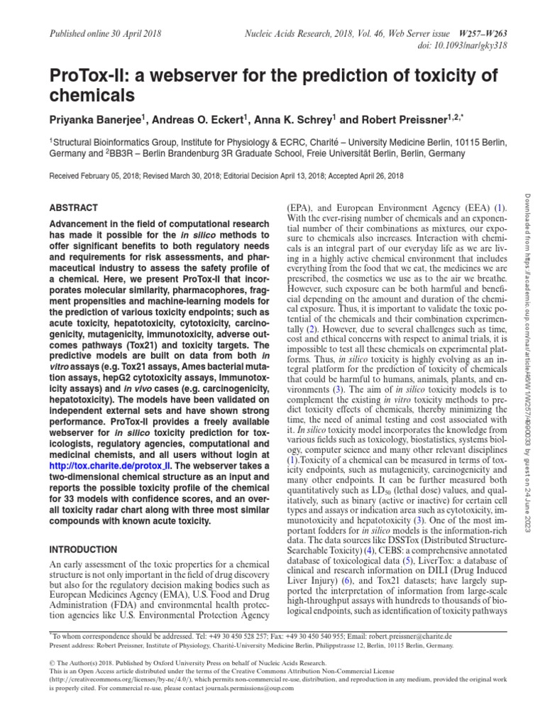Pro Tox II | PDF | Receiver Operating Characteristic | Toxicity