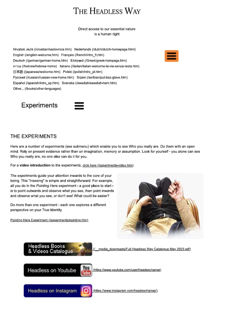 Headless way - 01 The experiments | PDF