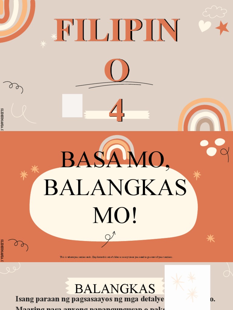 Filipino 4 Balangkas | PDF