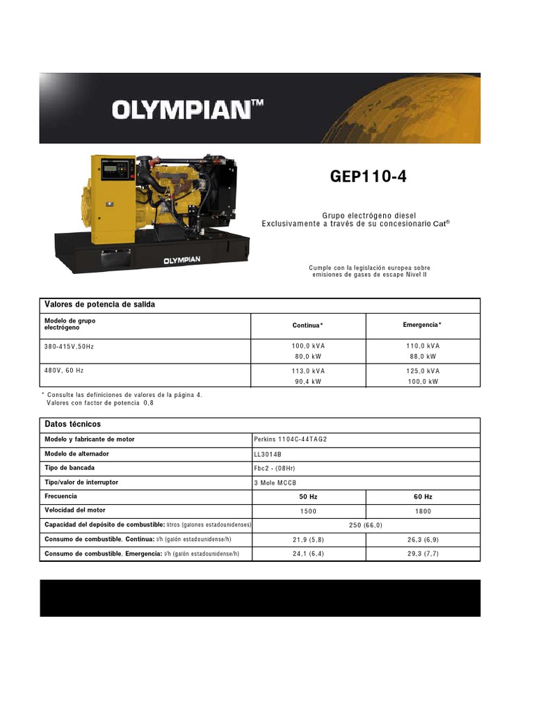 Cat Gep110-4 PT | PDF | Ciencias fisicas | Ingeniería mecánica