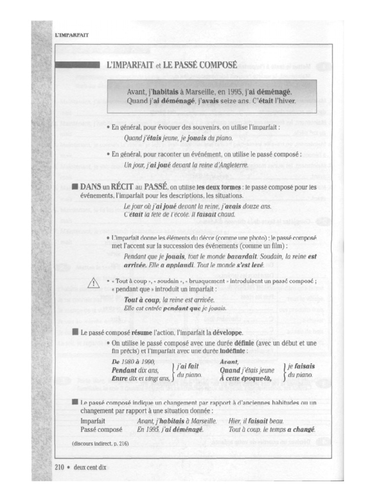 Alternance Passé Composé - Imparfait - Activités | PDF