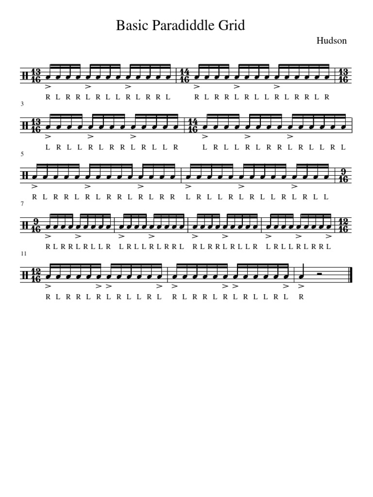 Basic Paradiddle Grid | PDF