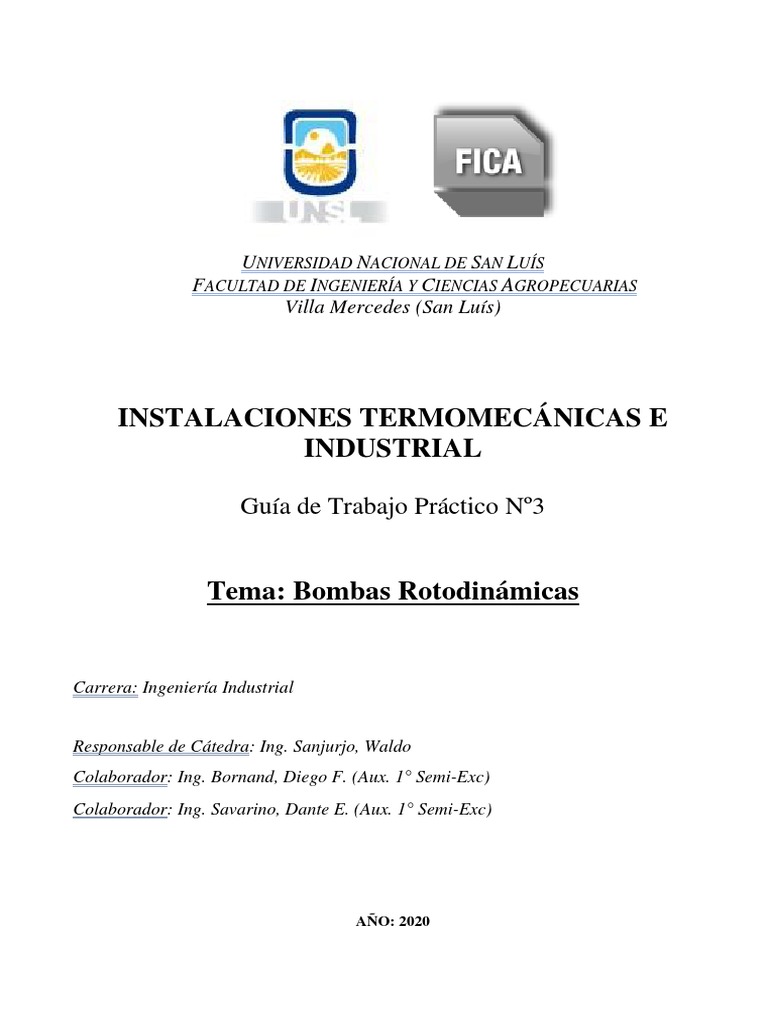 TP N°3 - Ejercicios Bombas Centrífugas | PDF