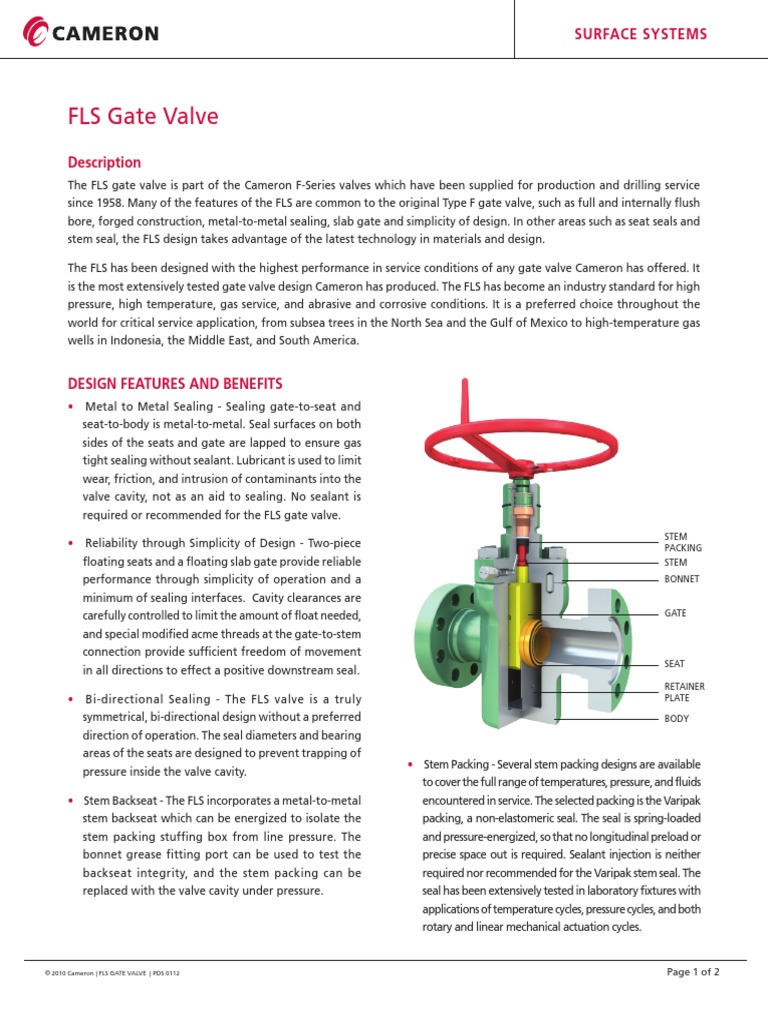 Cameron FLS Gate Valve - PDS0112 | PDF | Valve | Machines