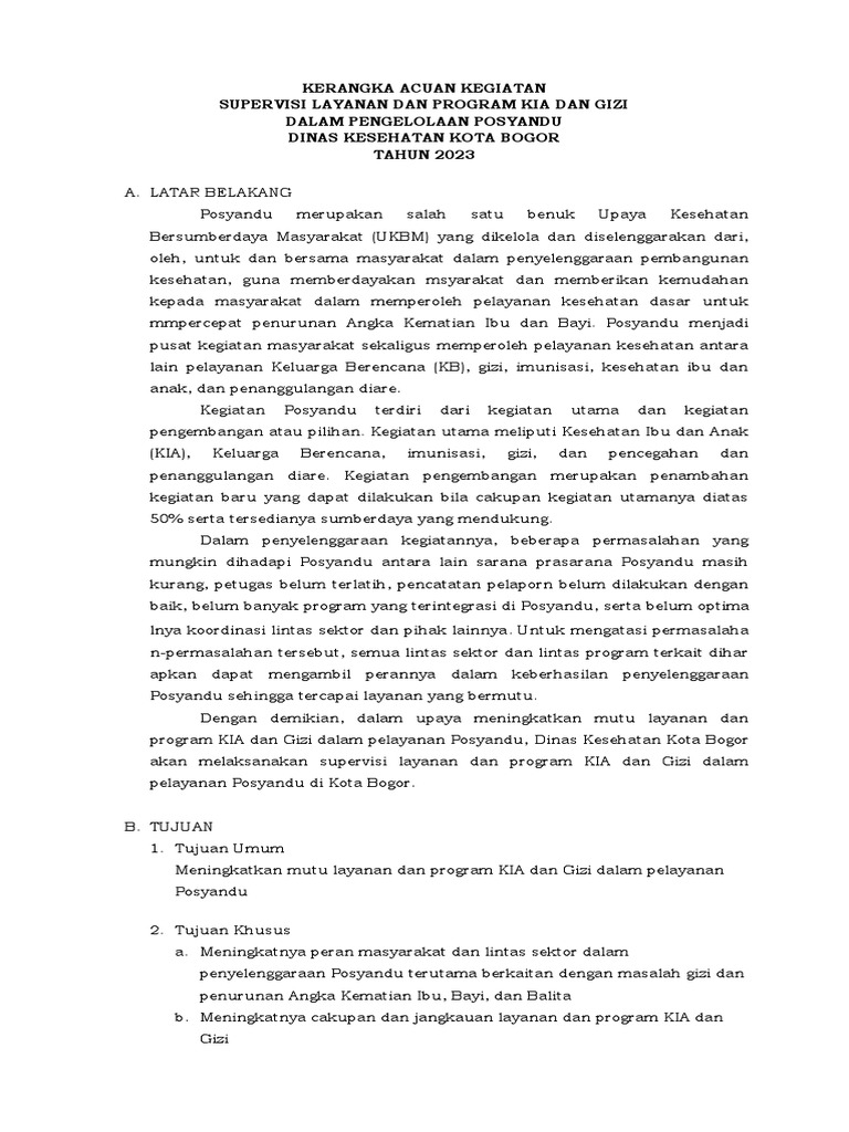 Kak Supervisi Layanan Dan Program Kia Dan Gizi Dalam Penglolaan ...