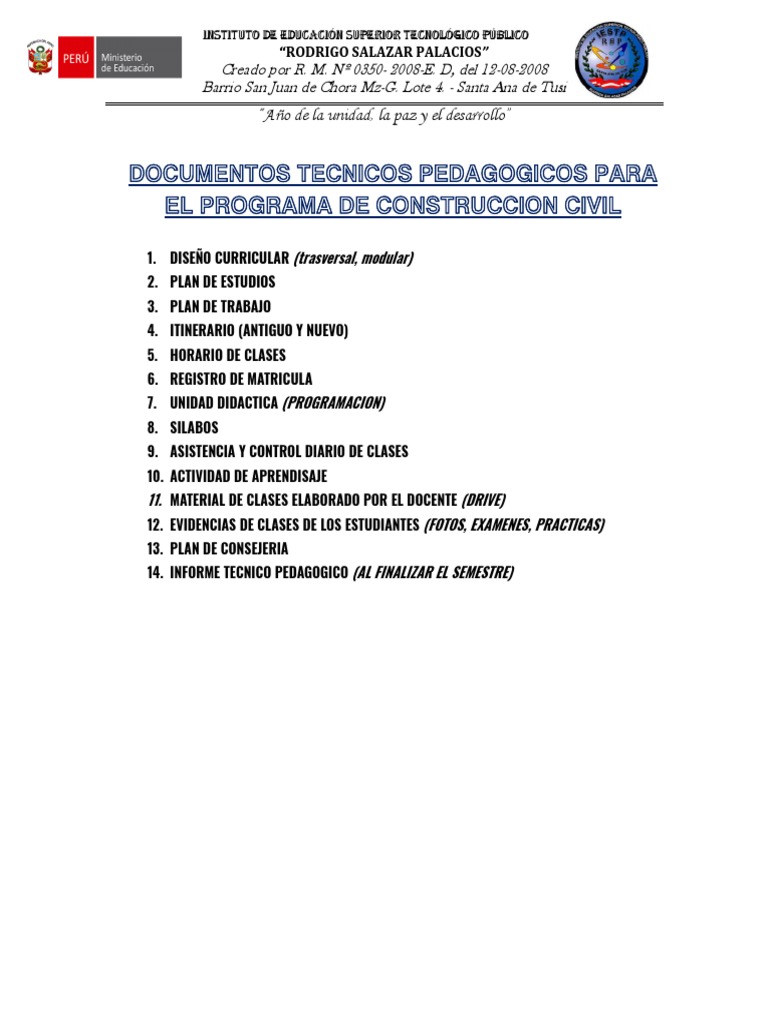 Documentos Tecnicos Pedagogicos | PDF