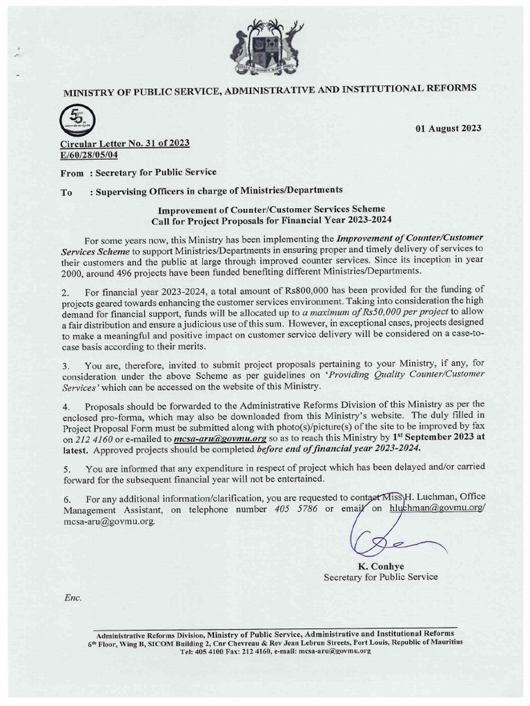 Circular Letter No.31 of 2023 | PDF