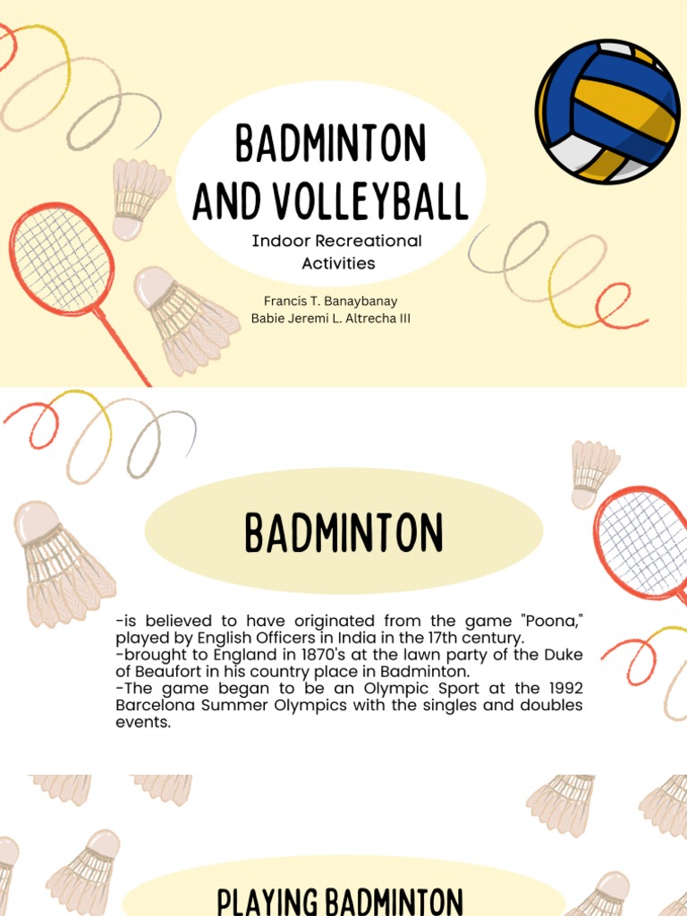 Badminton and Volleyball | PDF