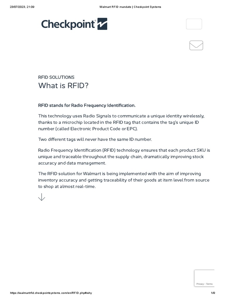 Walmart RFID mandate _ Checkpoint Systems | PDF