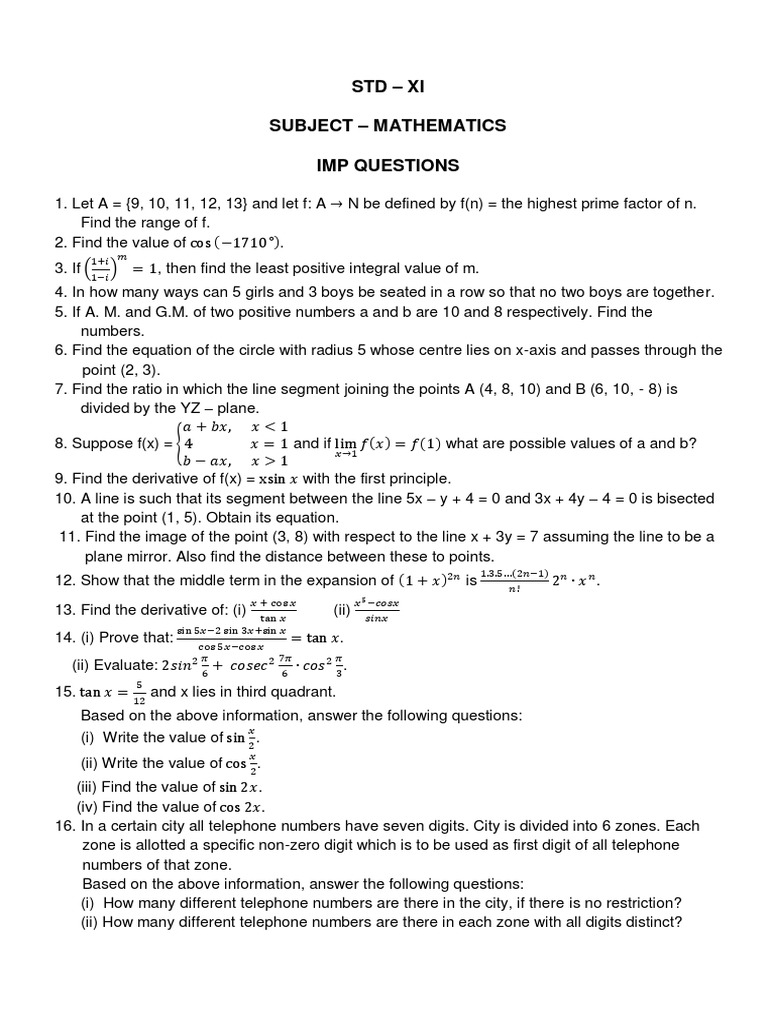 11 Imp Questions | PDF
