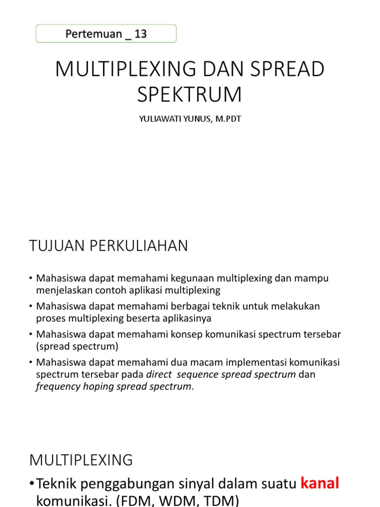 P12 Multiplexing Dan Spread Spektrum | PDF | Komputer
