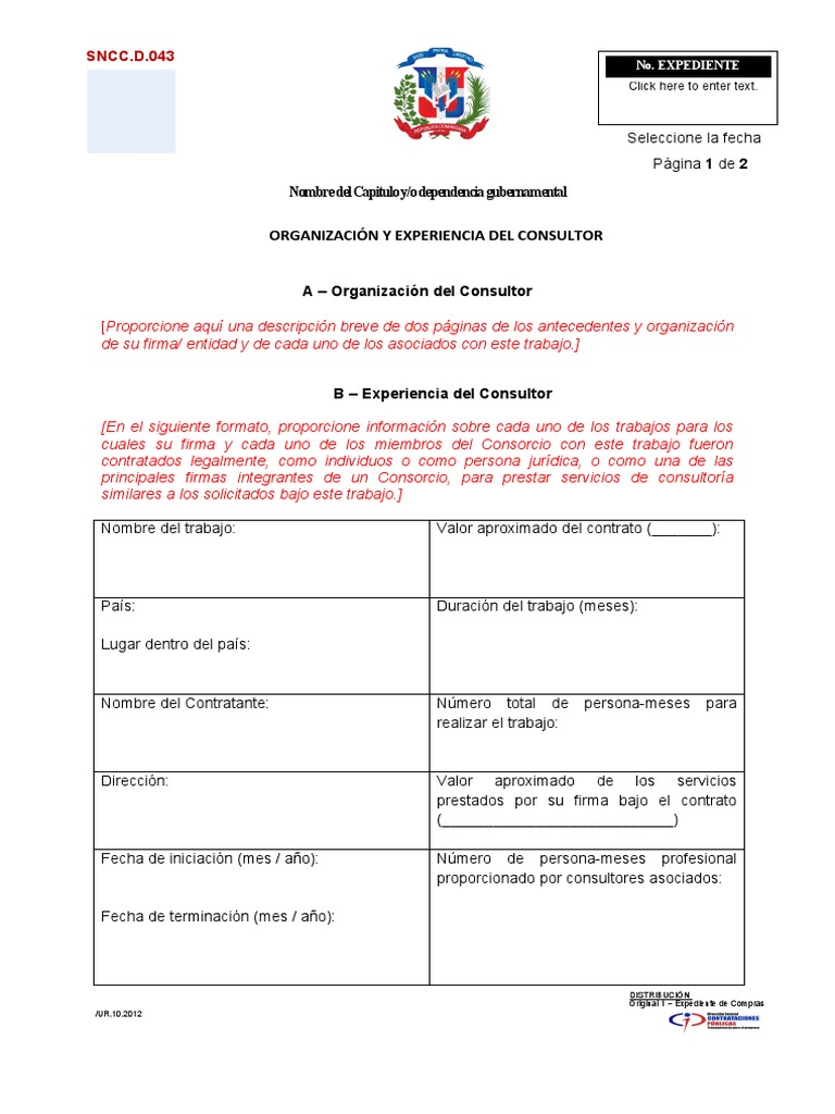 SNCC D043 Experiencia Consultor | PDF