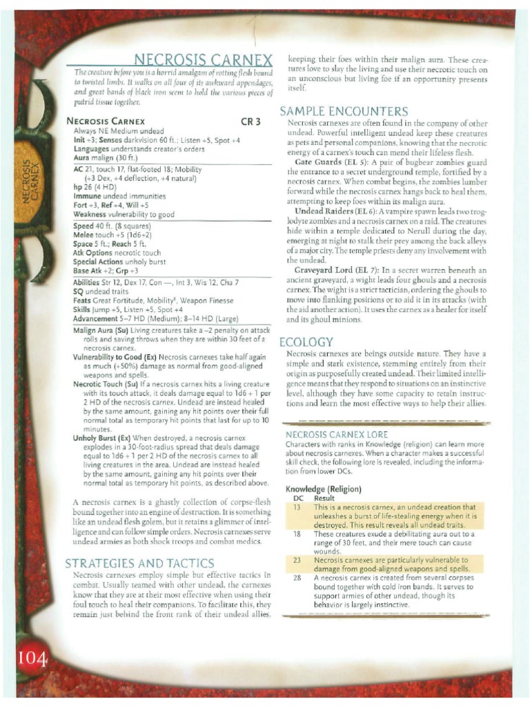 D&D 3.5 - Monster Manual IV - 104-105 | PDF