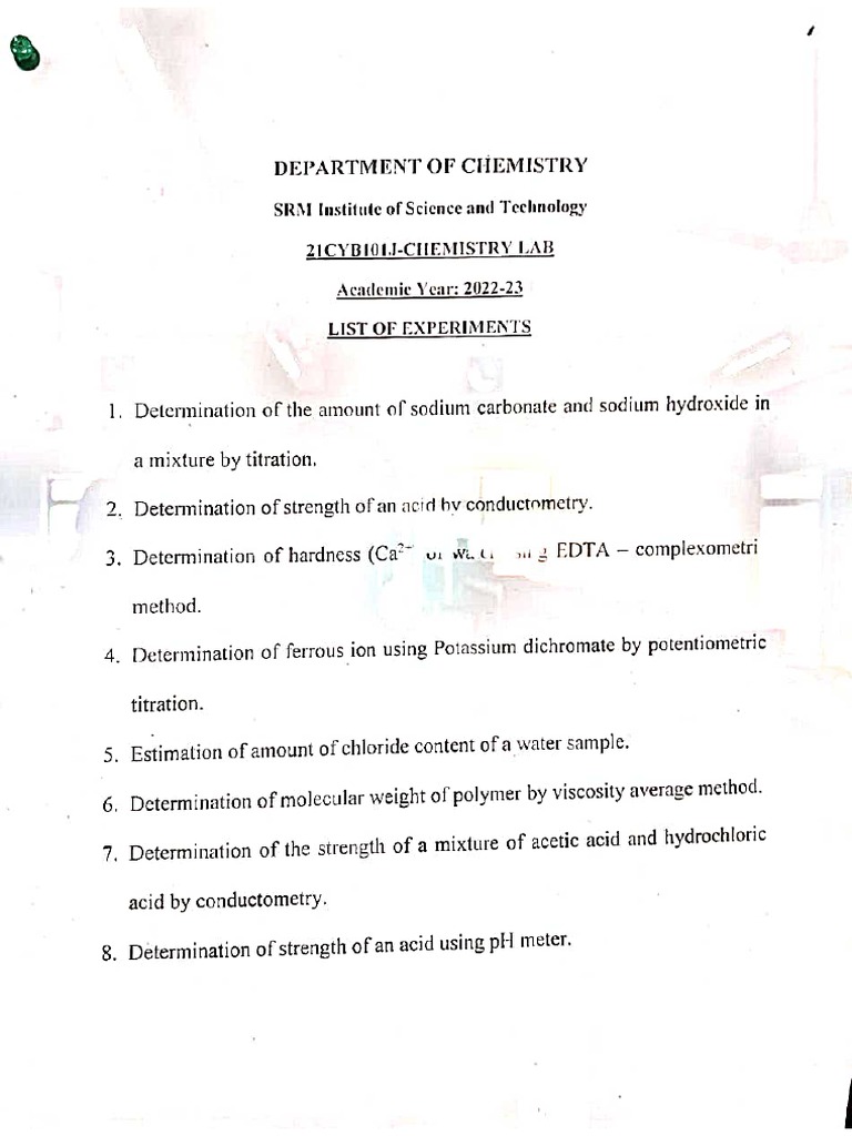 Chem Lab Manual | PDF