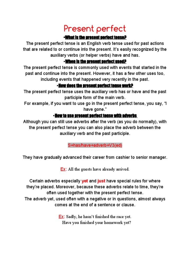 Present Perfect | PDF