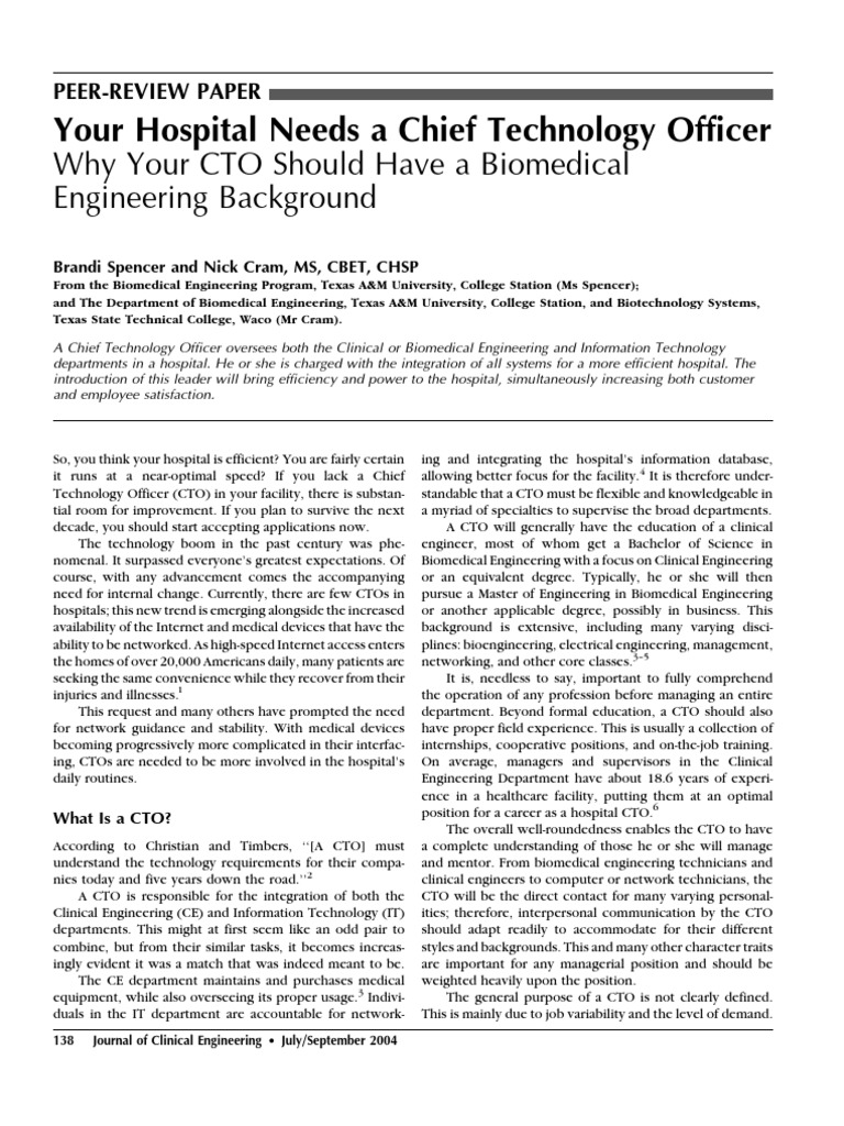 Importance of a Hospital CTO | PDF | Business