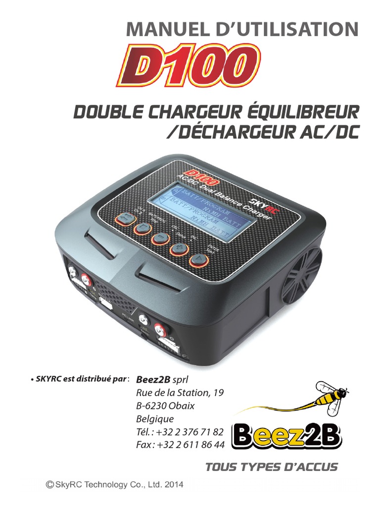 SKYRC Chargeur D100 Manuel FR | PDF