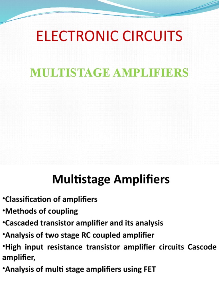 1.multi Stage Amplifiers | PDF