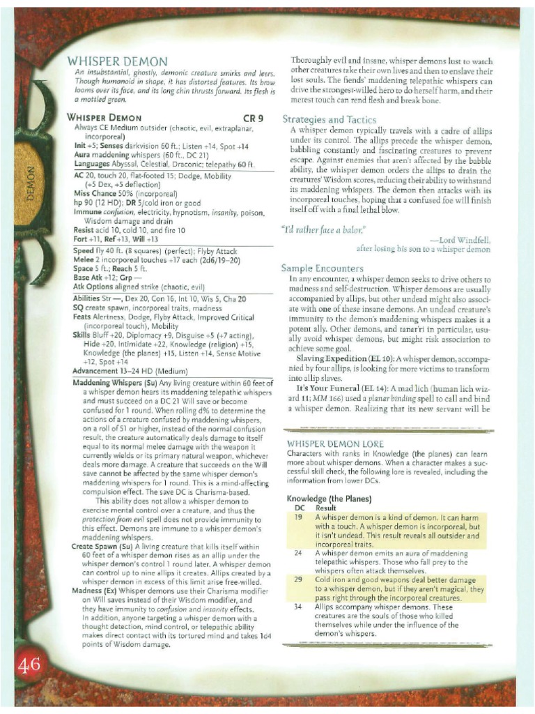 D&D 3.5 - Monster Manual IV - 46-47 | PDF