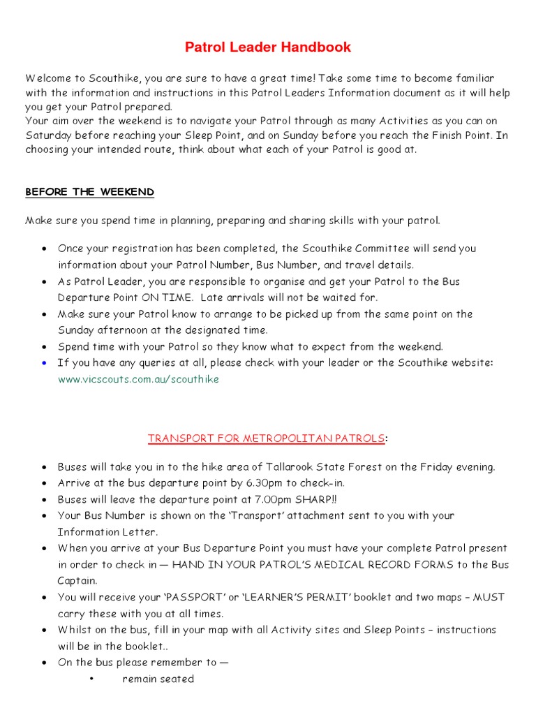 Scouthike Patrol Leader Handbook | PDF