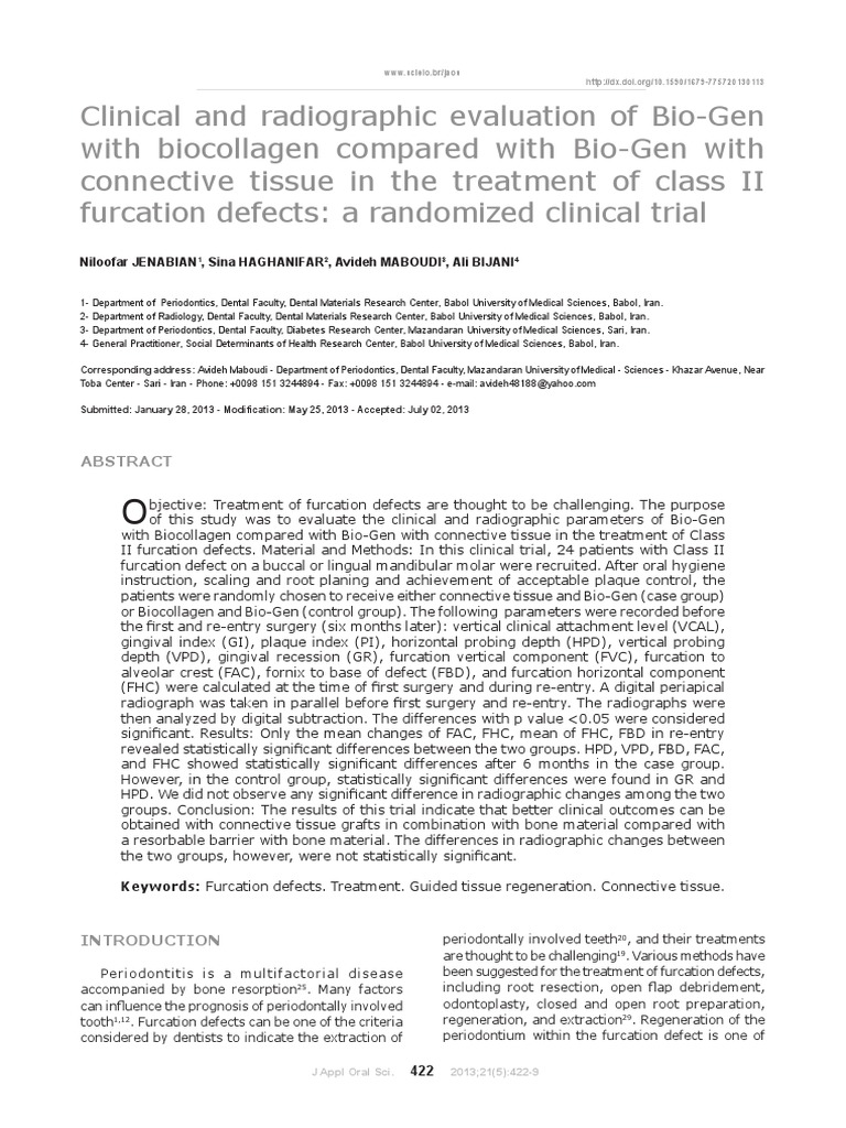 Clinical and Radiographic Evaluation of Bio-Gen | PDF