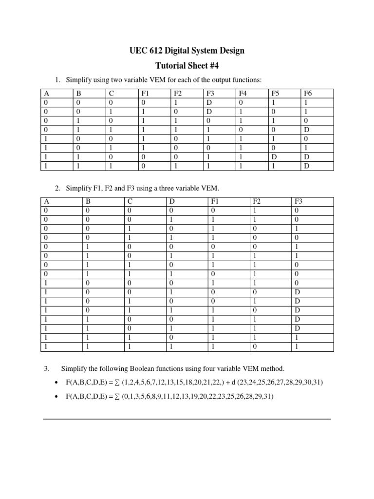 Tutorial Sheet 4 | PDF