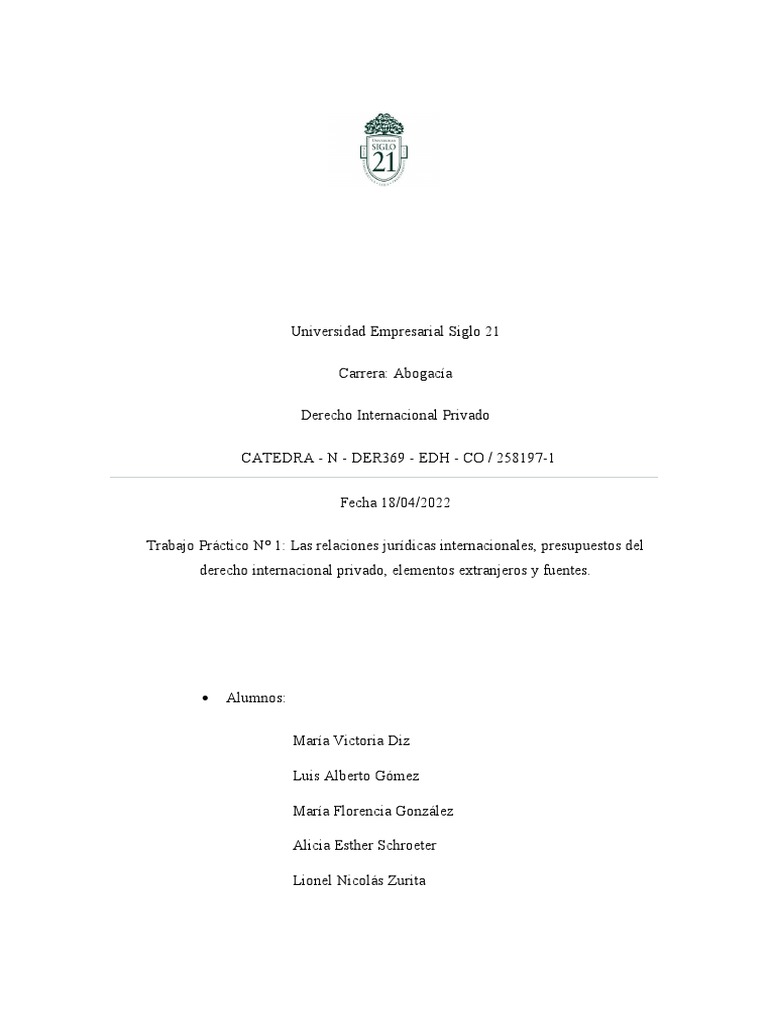 Trabajo Practico DIPr | PDF