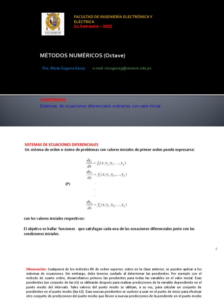 Met Num Sistemas RK4 | PDF | Ciencia y matemáticas | Informática