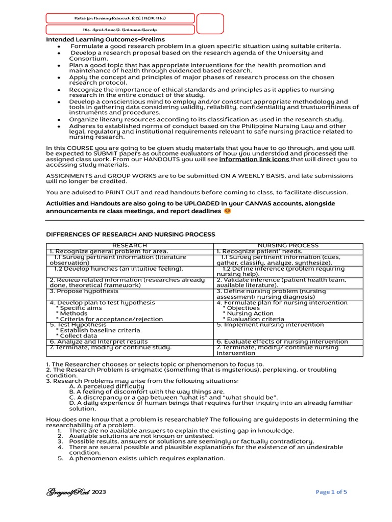 Handout 2 NCM 111a | PDF | Career & Growth | Science & Mathematics