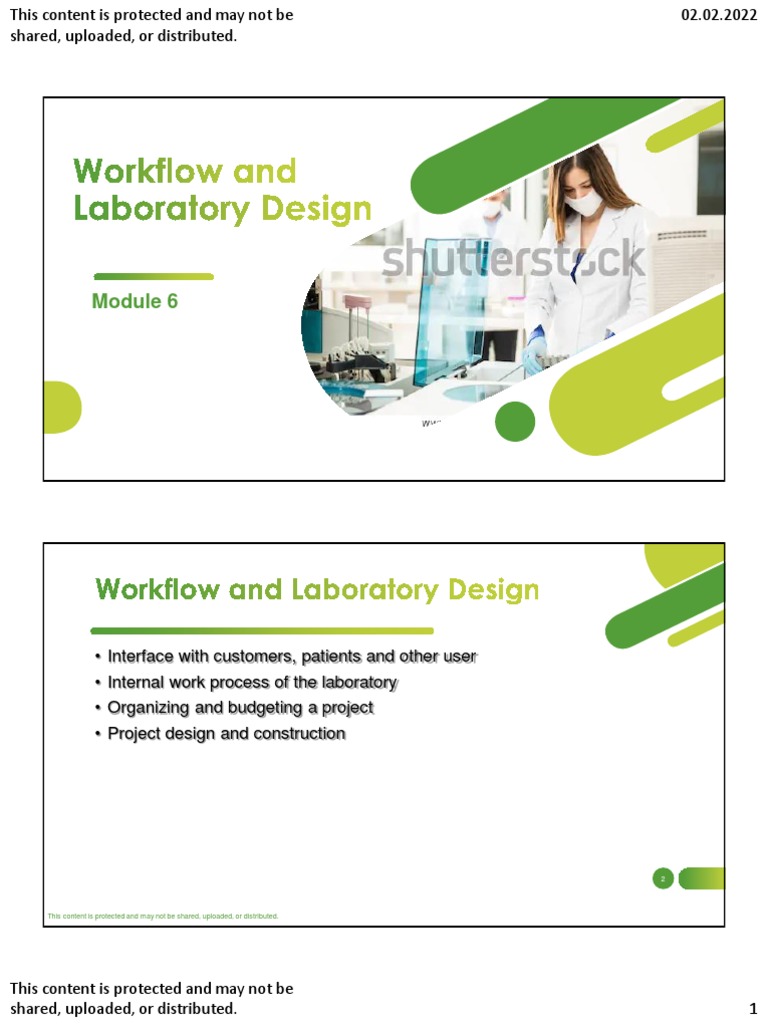 Module 6 Workflow and Laboratory Design | PDF