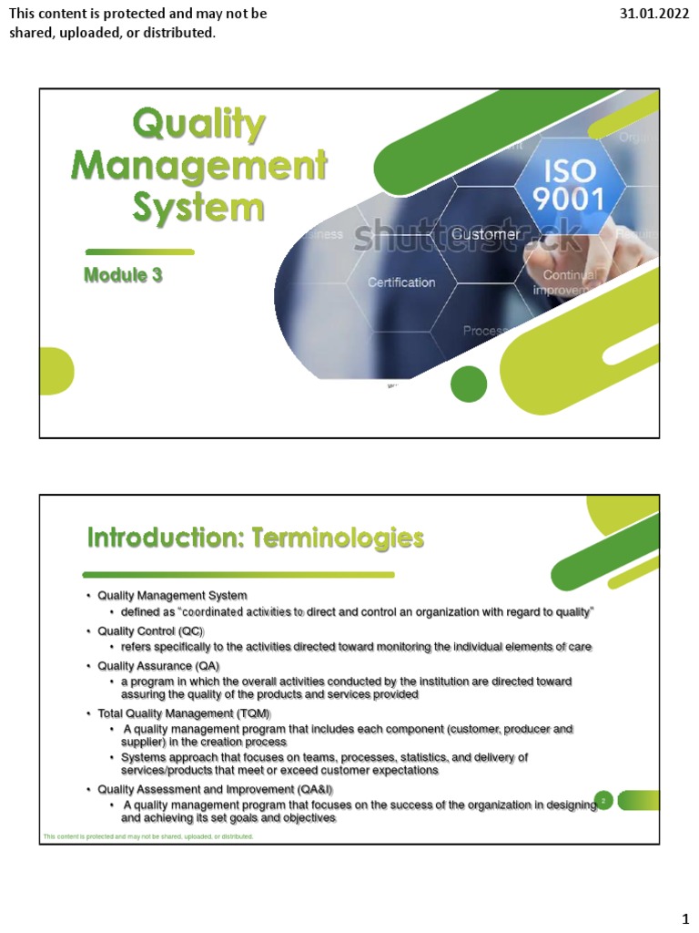 Module 3 Quality Management System | PDF