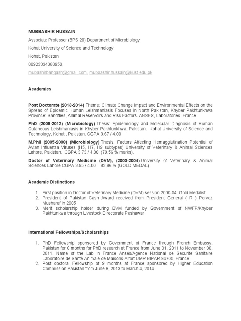 Dr. Mubashir CV | PDF