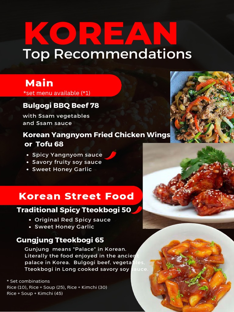 Kimchis Kimchi Menu of South Korea Traditional Examples For Courses | PDF