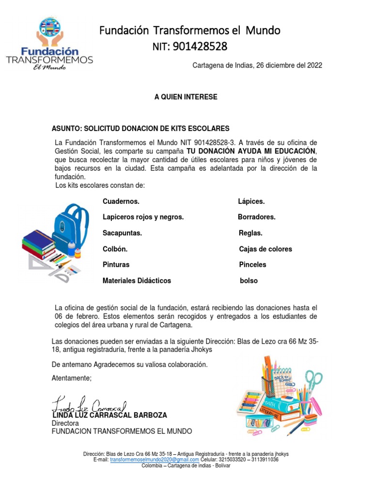 CARTA Kits Escolares | PDF
