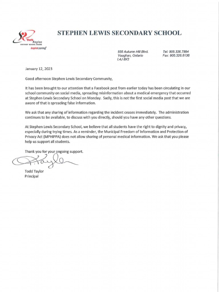 Letter To Community | PDF