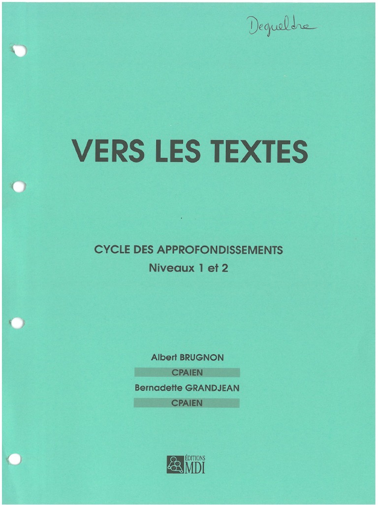 Vers Les Textes | PDF