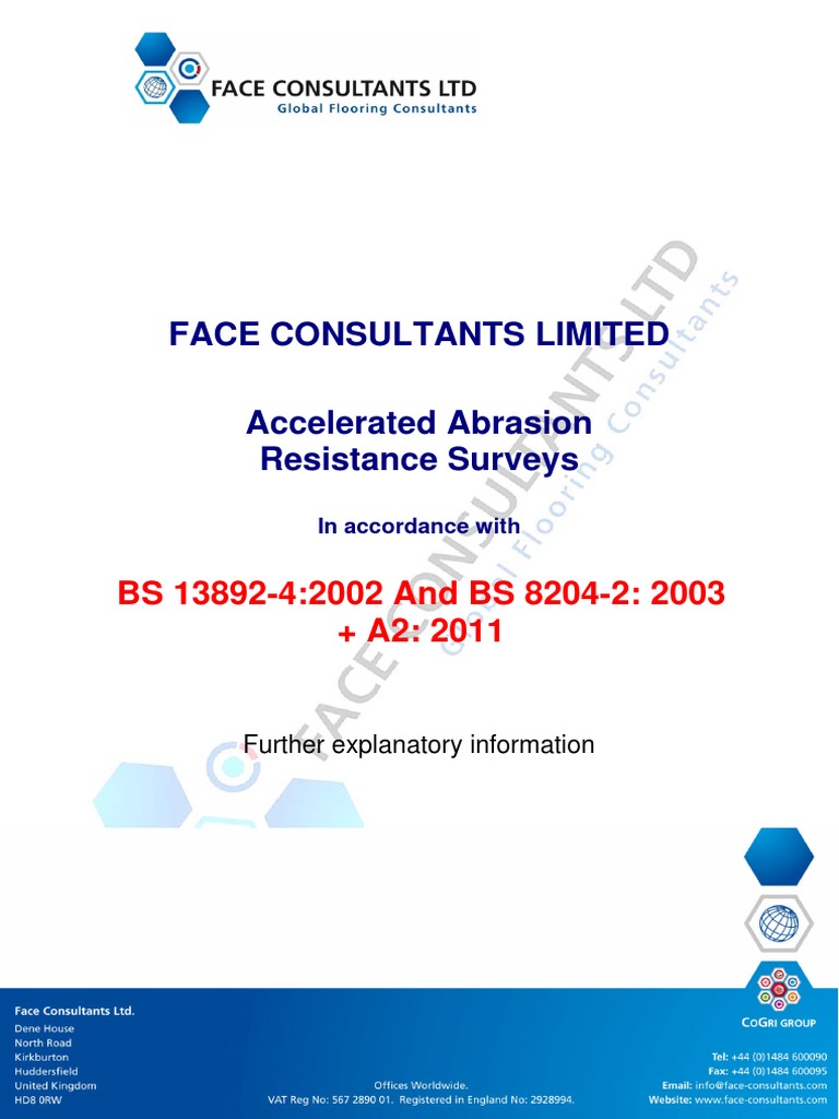 Accelerated Abrasion Resistance Surveys As Per BS 13892-4 - 2022 & 8204 ...