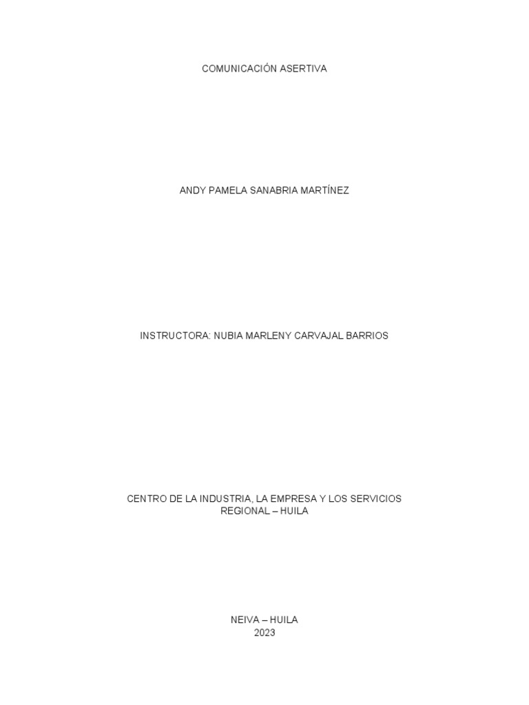 Comunicacion Asertiva | PDF