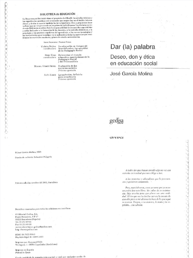Dar La Palabra Texto Garcia Molina | PDF
