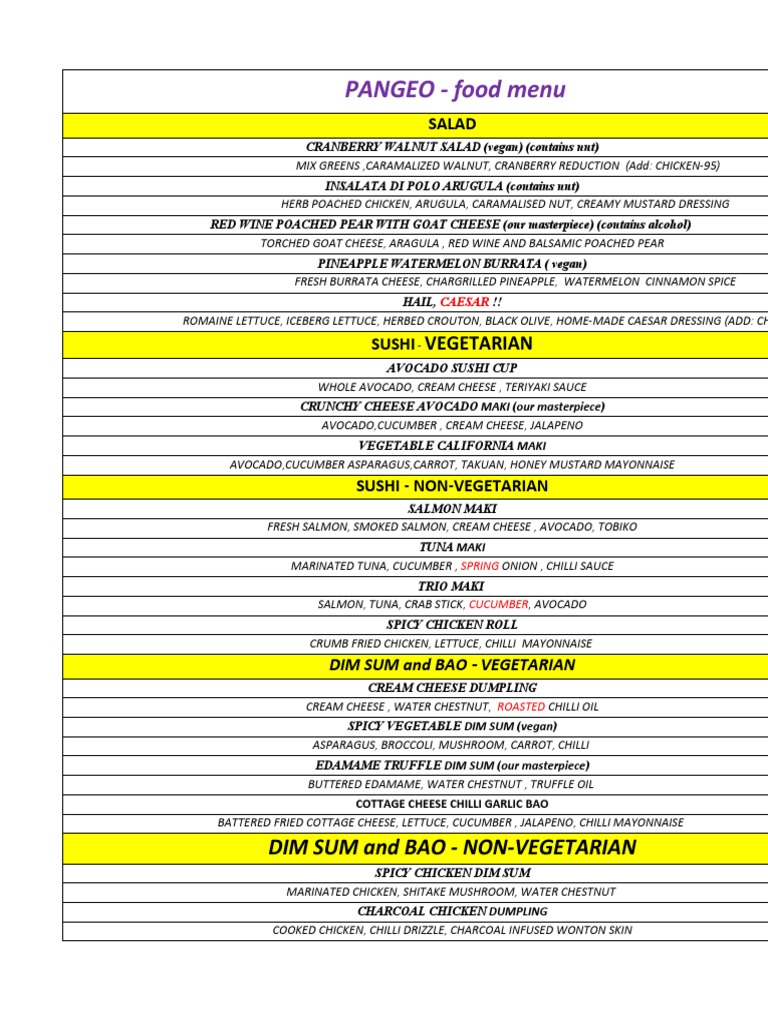 Pangeo Menu Final 22.7.23 | PDF | Sushi | Sauce