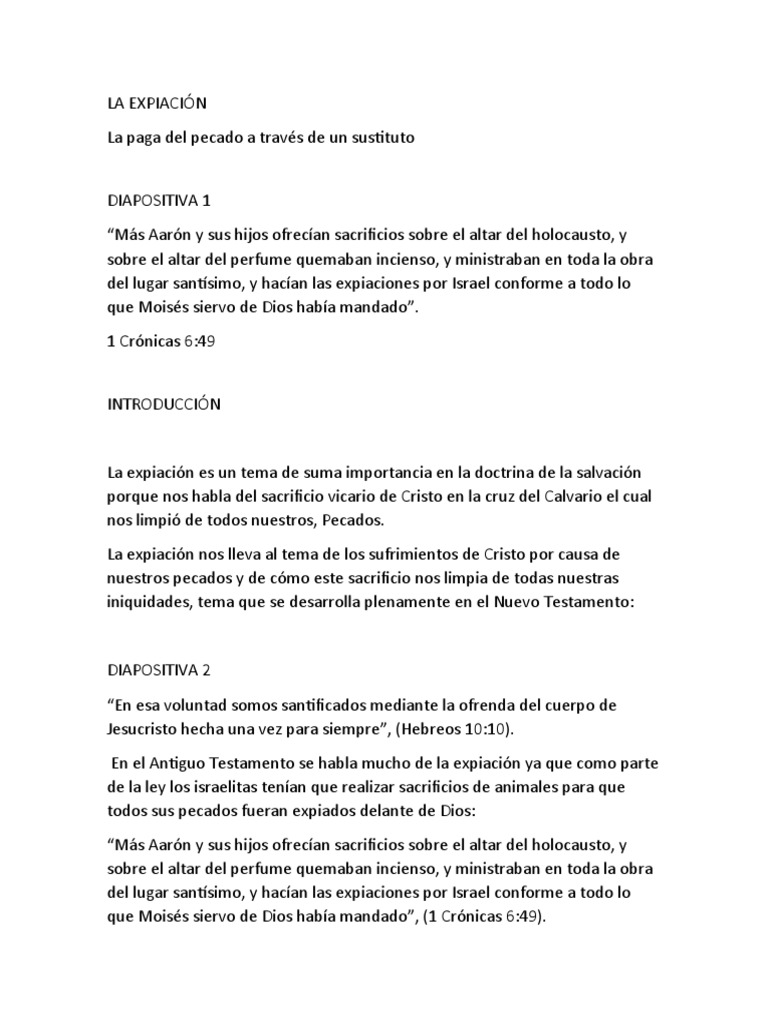 Significado de la Expiación en la Biblia | PDF | Sacerdote | Pecado