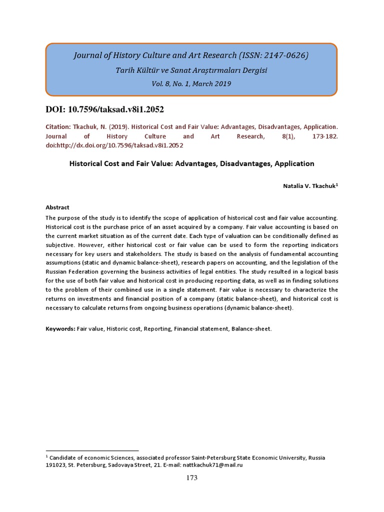 Historical Cost and Fair Value Advantages Disadvan | PDF Historical Cost and Fair Value Advantages Disadvan | PDF